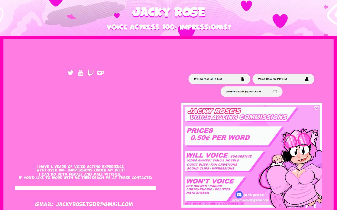 Jacky Rose Voice Actress PC